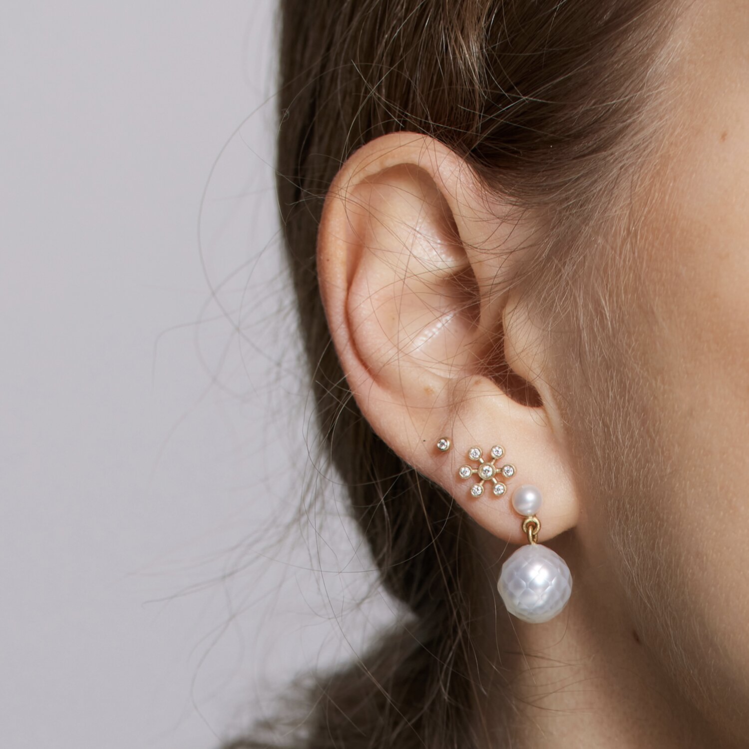 Earring ESELIN gold diamond • LINE HALLBERG